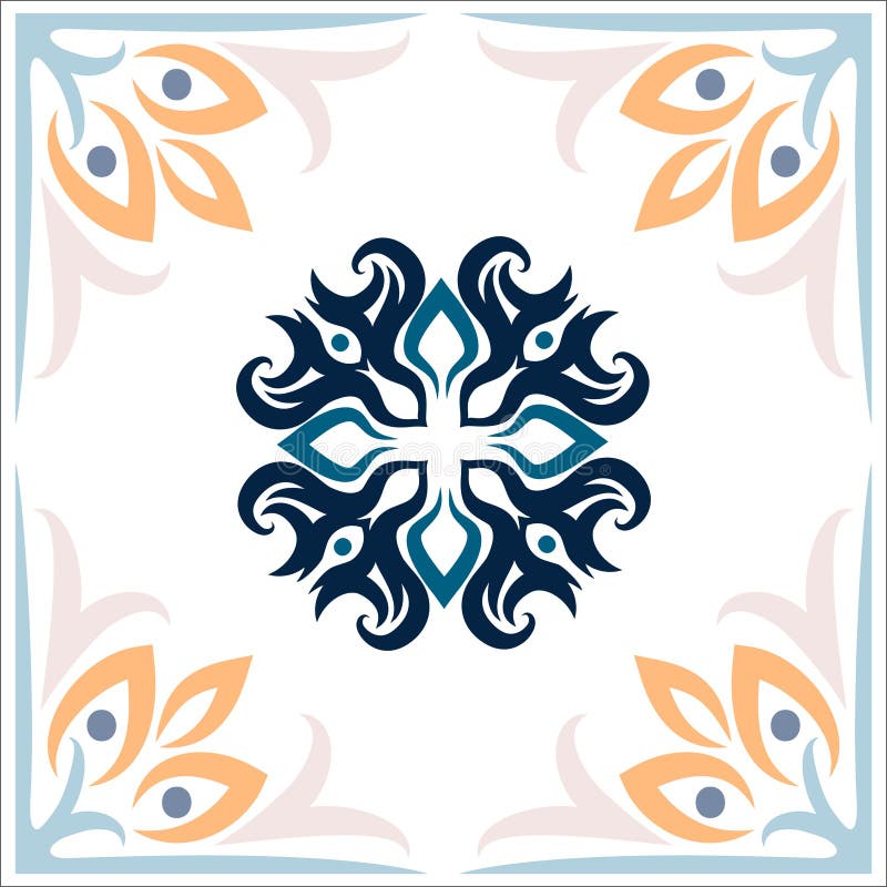 Ceramic tile motif-5 stock vector. Illustration of tile - 266537625