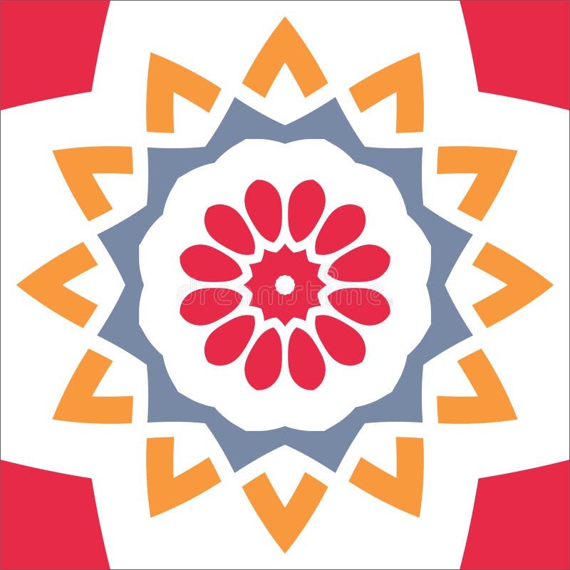 Ceramic tile motif-53 stock vector. Illustration of plant - 266537632