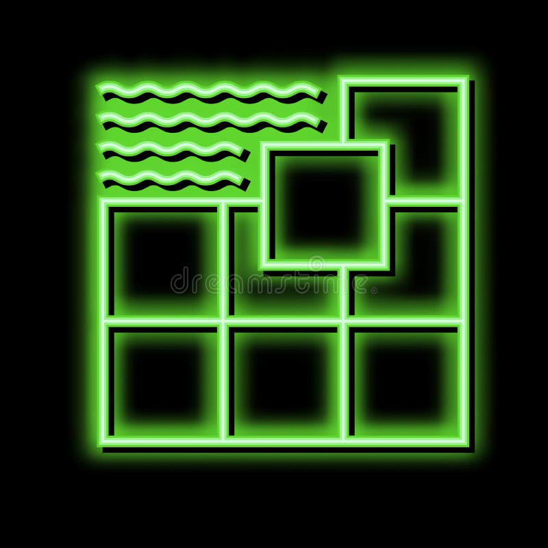 Ceramic Tile Neon Glow Icon Illustration Stock Vector - Illustration of ...