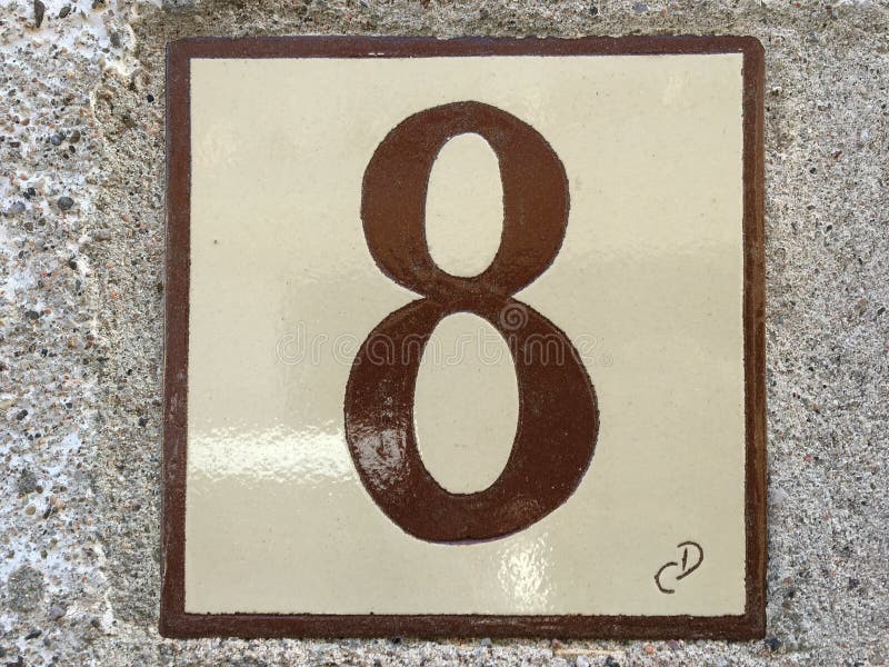 Ceramic Tile with Number Eight 8 Stock Image - Image of eight, building ...