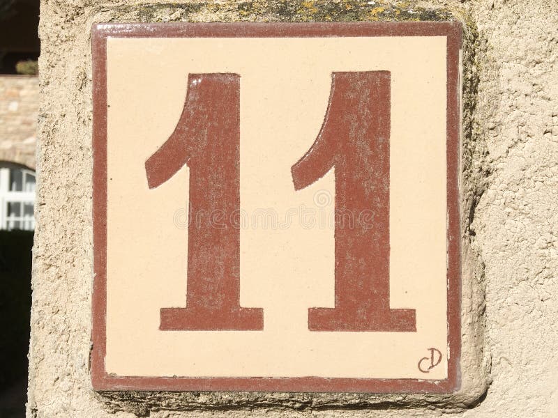 Ceramic Tile with Number Eleven 11 Stock Photo - Image of brown, symbol ...