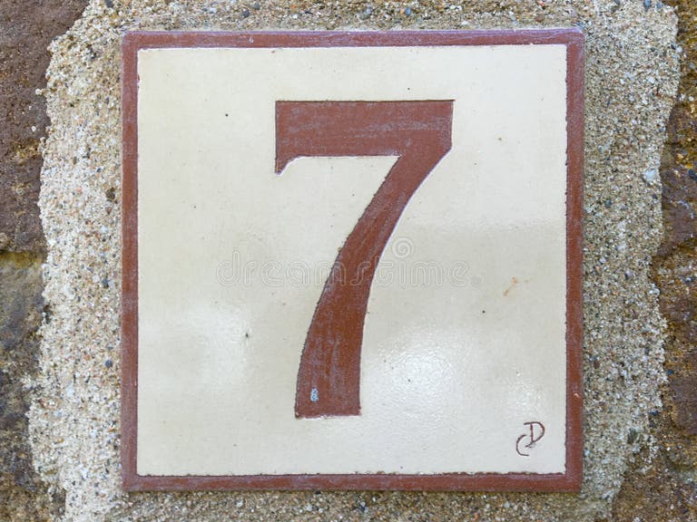 Ceramic Tile with Number Seven 7 Stock Image - Image of number, seven ...