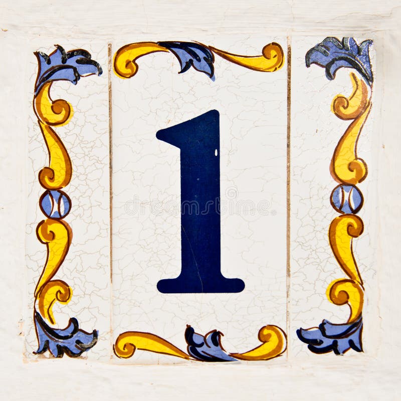 Ceramic tile, number 1 stock photo. Image of tile, mediterranean - 46641976