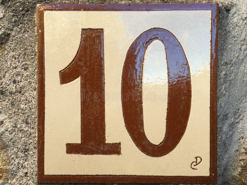 Ceramic Tile with Number Ten 10 Stock Image - Image of tile, sign: 85058703