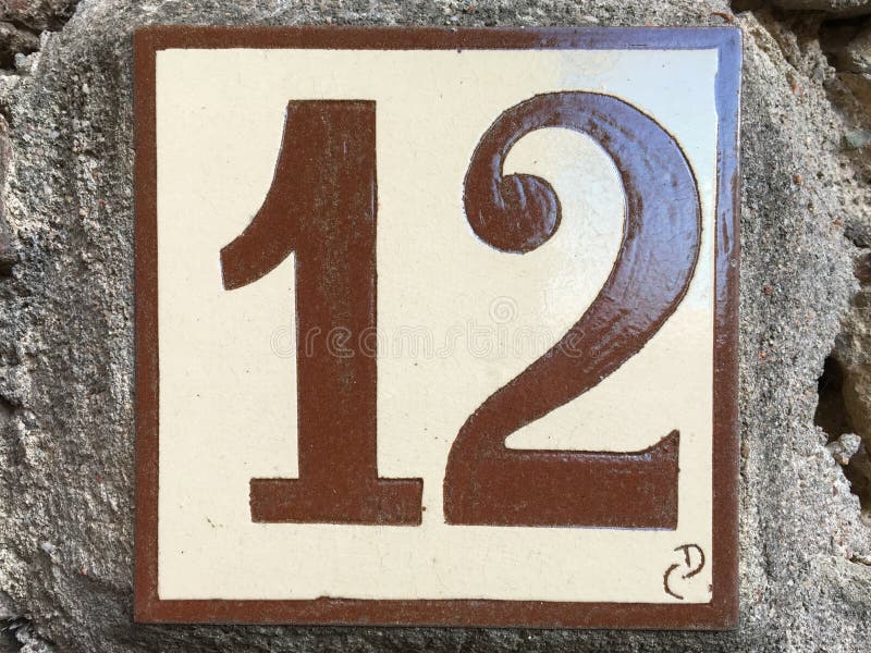 Ceramic Tile with Number Twelve 12 Stock Image - Image of frame, mark ...