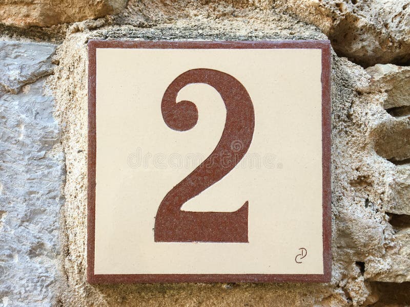 Ceramic Tile with Number Two 2 Stock Image - Image of numer, number ...