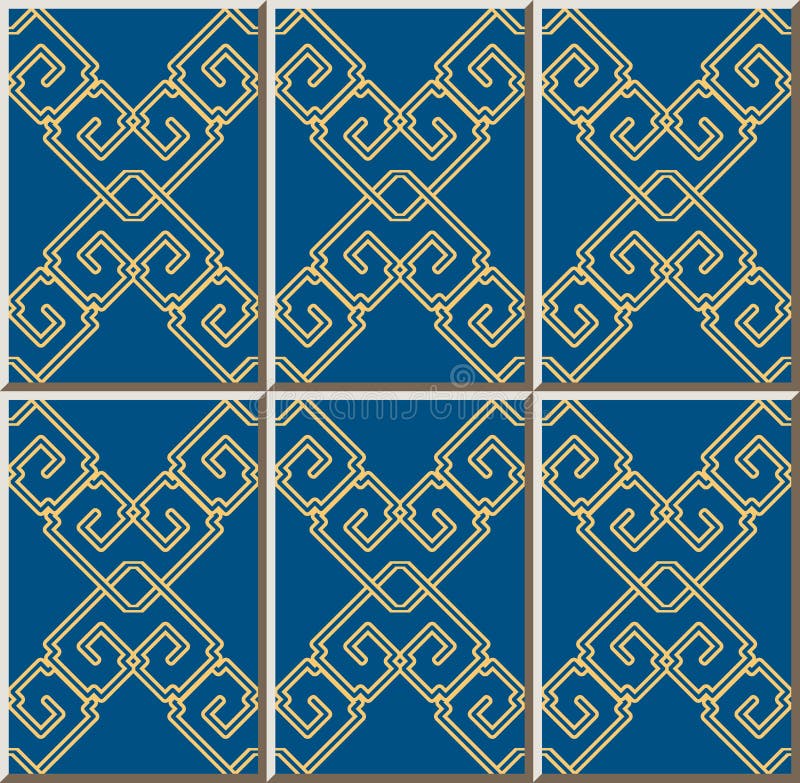 Ceramic Tile Pattern Check Square Cross Frame Chain Line Stock Vector ...