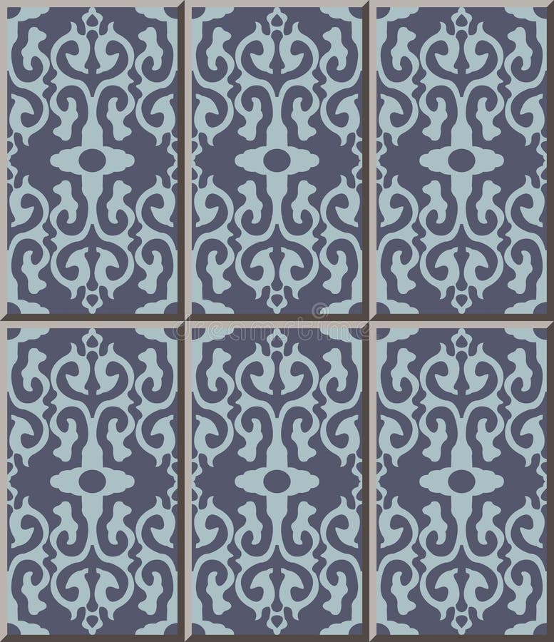 Ceramic Tile Pattern Curve Cross Retro Crest Frame Stock Vector ...