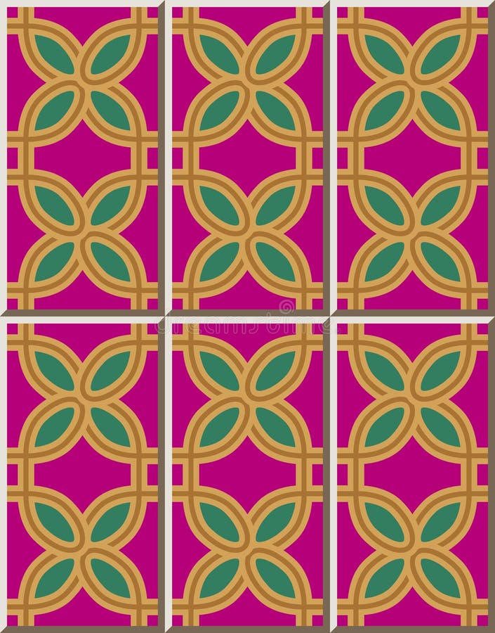 Ceramic Tile Pattern Curve Round Corner Square Cross Geometry Fr Stock ...