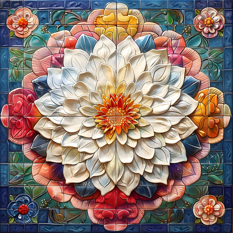 Ceramic Tile Pattern. Ethnic Folk Ornament Stock Illustration ...