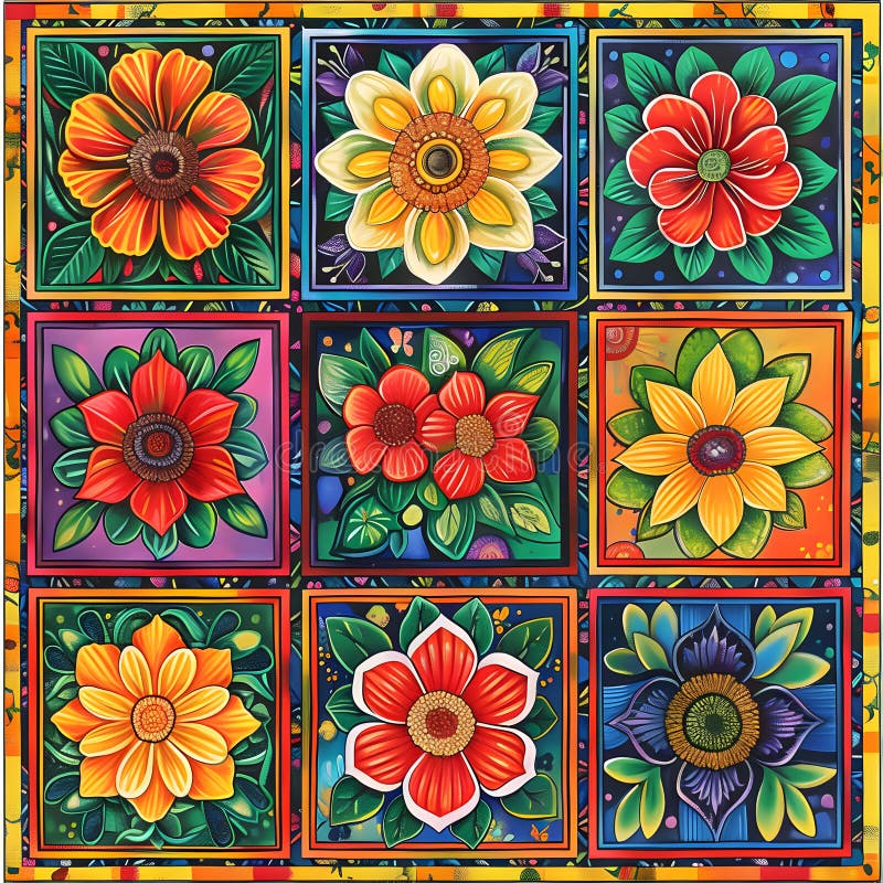 Ceramic Tile Pattern. Ethnic Folk Ornament Stock Illustration ...