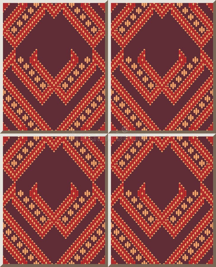 Ceramic Tile Pattern Geometry Triangle Check Cross Line Stock Vector ...