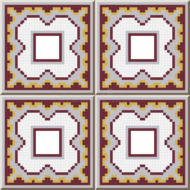 Ceramic Tile Pattern Mosaic Pixel Geometry Square Cross Polygon Stock ...