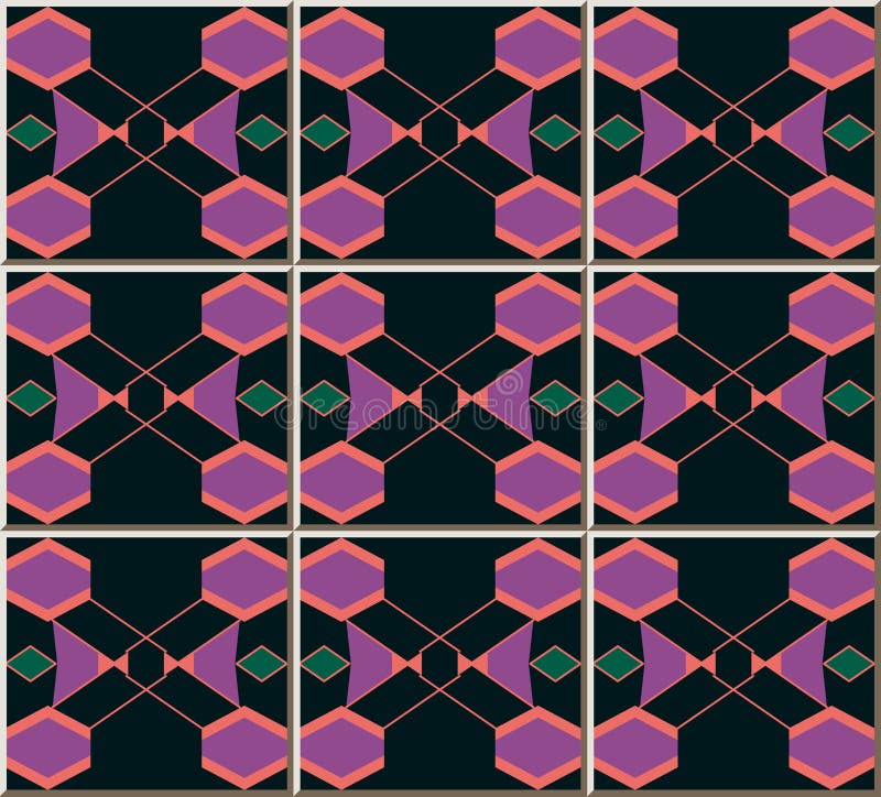 Ceramic Tile Pattern Polygon Cross Line Geometry Check Stock Vector ...