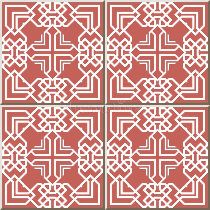 Ceramic Tile Pattern Polygon Square Check Geometry Cross Frame L Stock ...
