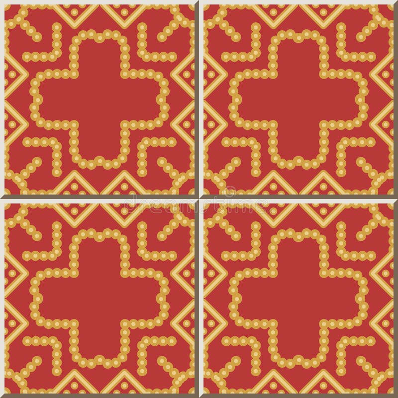 Ceramic Tile Pattern Round Check Square Cross Dot Line Frame Stock ...