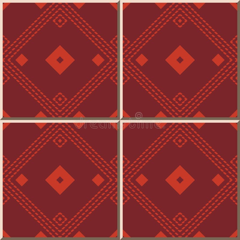 Ceramic Tile Pattern Square Check Diamond Cross Dot Line Frame Stock ...