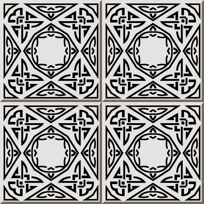 Ceramic Tile Pattern Triangle Aboriginal Square Check Cross Frame Rope ...