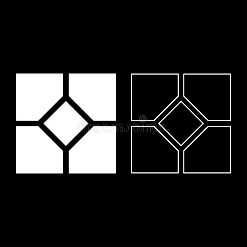 Ceramic Tile Paving Slab Set Icon White Color Vector Illustration Image ...