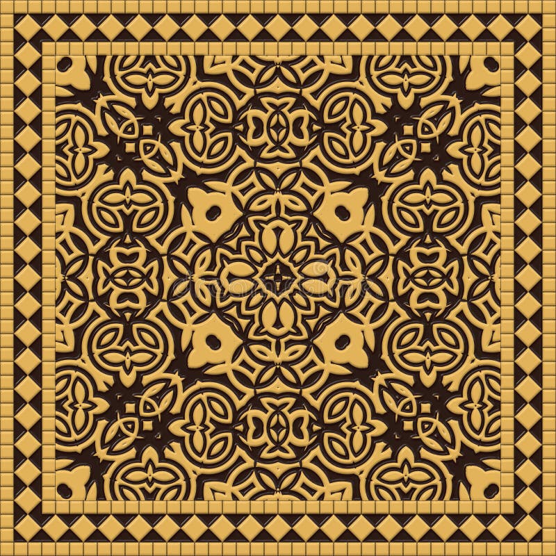 Ceramic Tile Seamless Pattern Stock Illustration - Illustration of ...