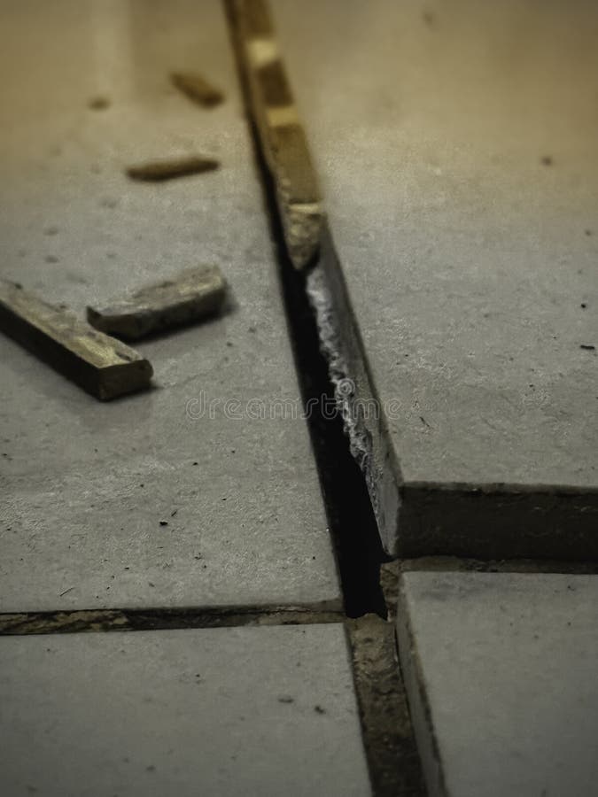 Ceramic Tile Sheet Was Reveal,separate from Each Other,damaged and ...