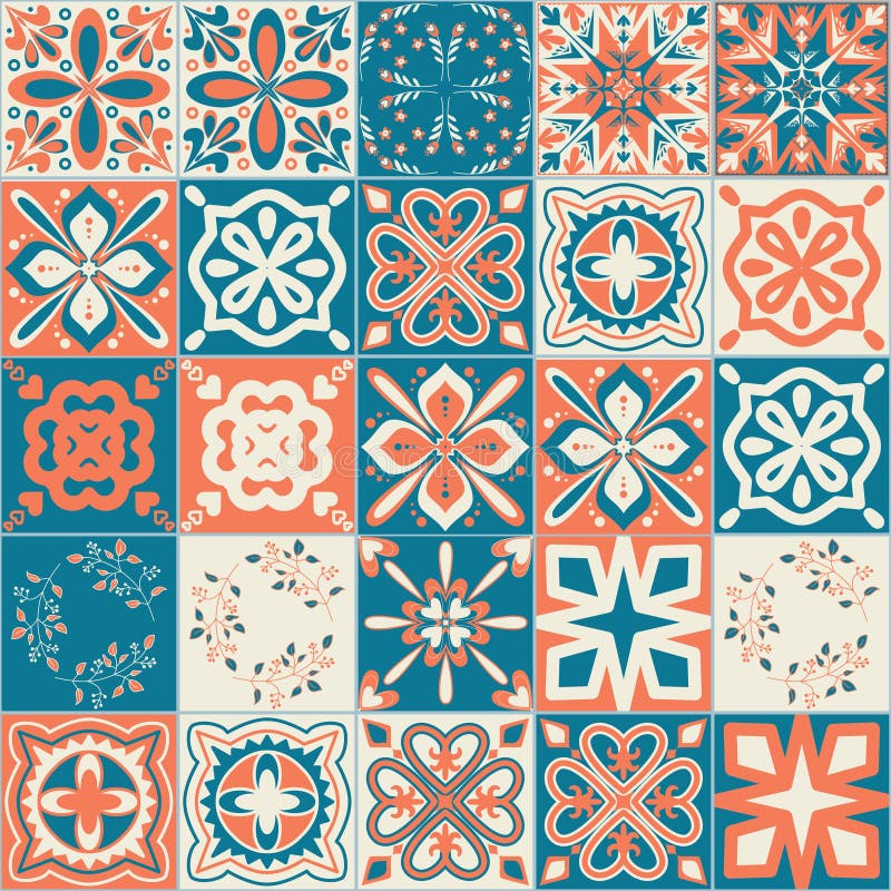 Ceramic Tile, Trendy Patchwork Ceramic Tile Design Vector Illustration ...