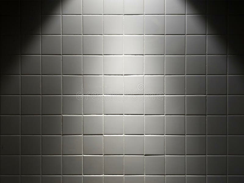 Ceramic Tile Wall Background with Spotlight from the Top. Stock Photo ...