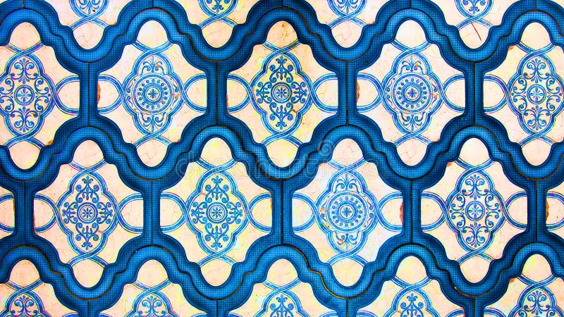Ceramic Tiles with a Blue Oriental Pattern. Rectangular Photo. Stock ...