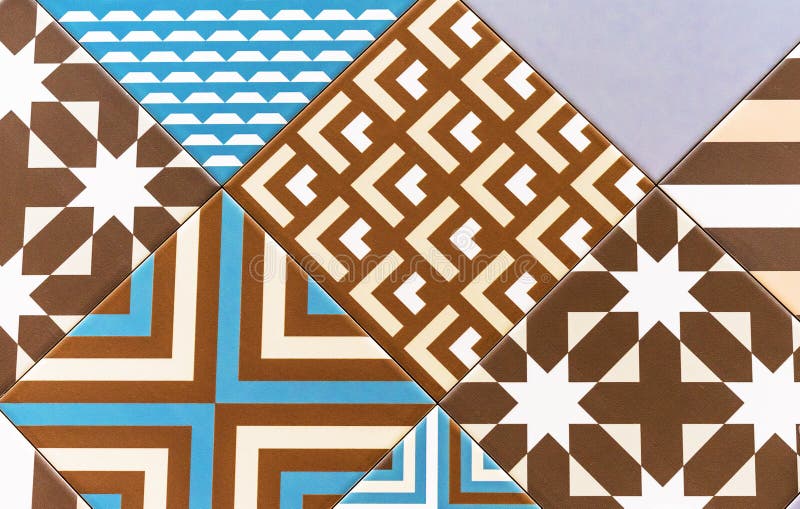 Ceramic Tiles with Bright Patterns. Porcelain Tile with a Multi-colored ...