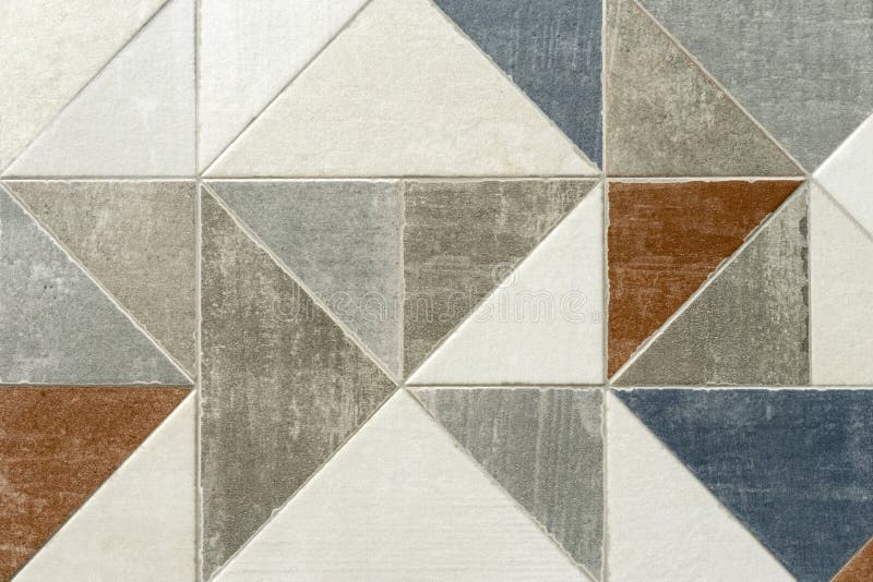 Ceramic Tiles Made of Multi-colored Triangles in a Chaotic Order Stock ...