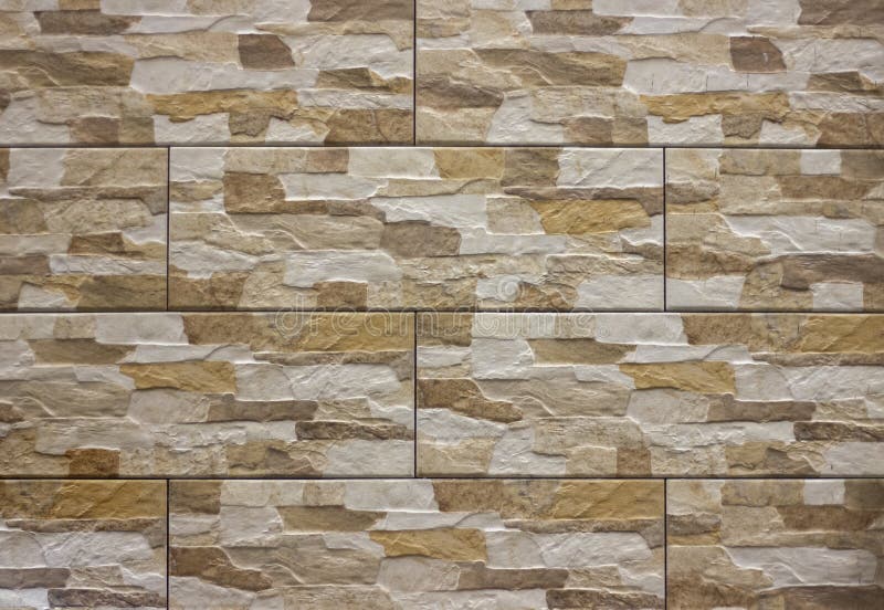 Ceramic Tiles with a Pattern Imitating a Natural Stone Brown Color ...