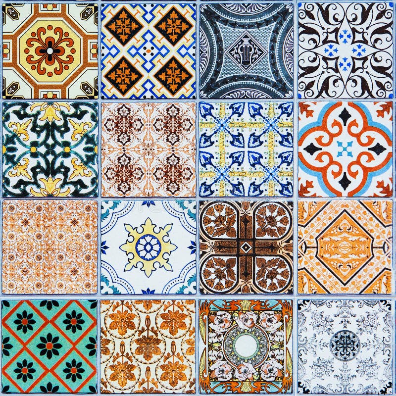 Ceramic Tiles Patterns from Portugal. Stock Image - Image of detail ...