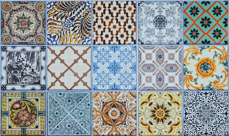Ceramic Tiles Patterns from Portugal. Stock Photo - Image of glaze ...
