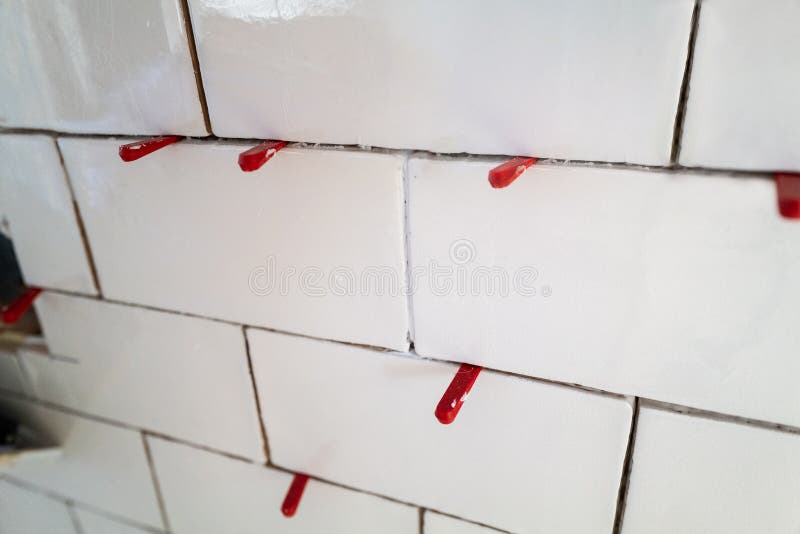 Ceramic Tiles with Pegs before Grouting during Installation Stock Image ...