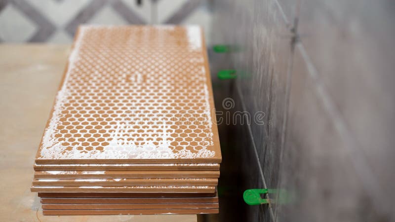 A Stack of Ceramic Tiles for a Floor or Wall. the Concept of Finishing ...