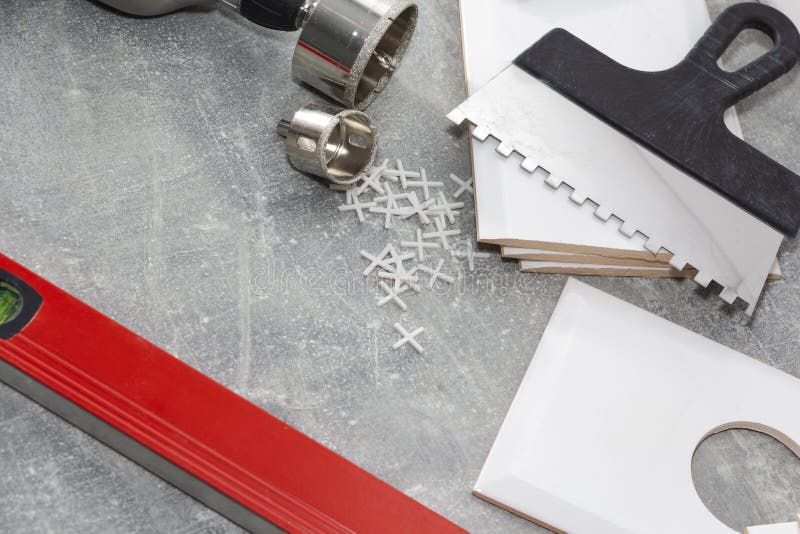 Ceramic Tiles and Tools for Tiler, Tiles Installation. Home Improvement ...