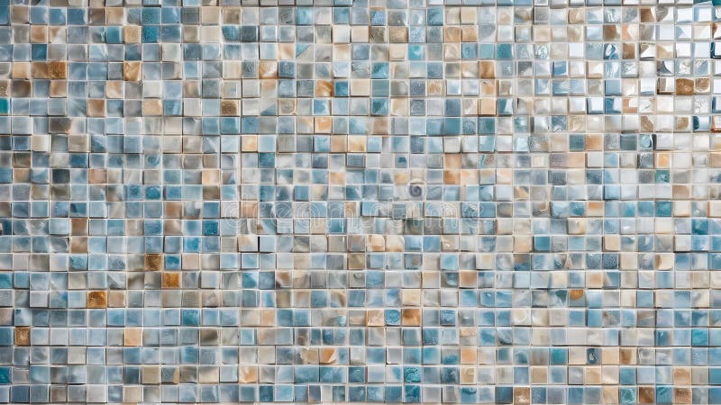 Ceramic Tiles Wall Texture Background in Blue and Beige Tone. Stock ...