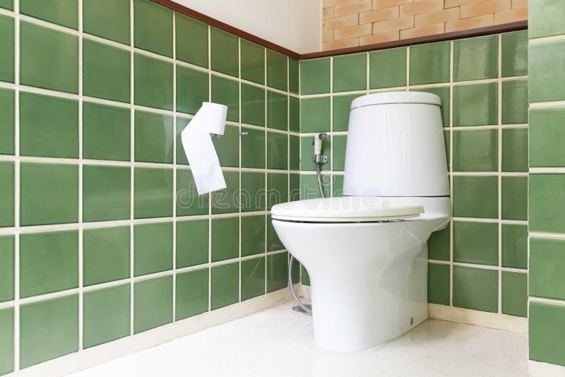 Ceramic Toilet in a Classic Toilet Stock Photo - Image of domestic ...