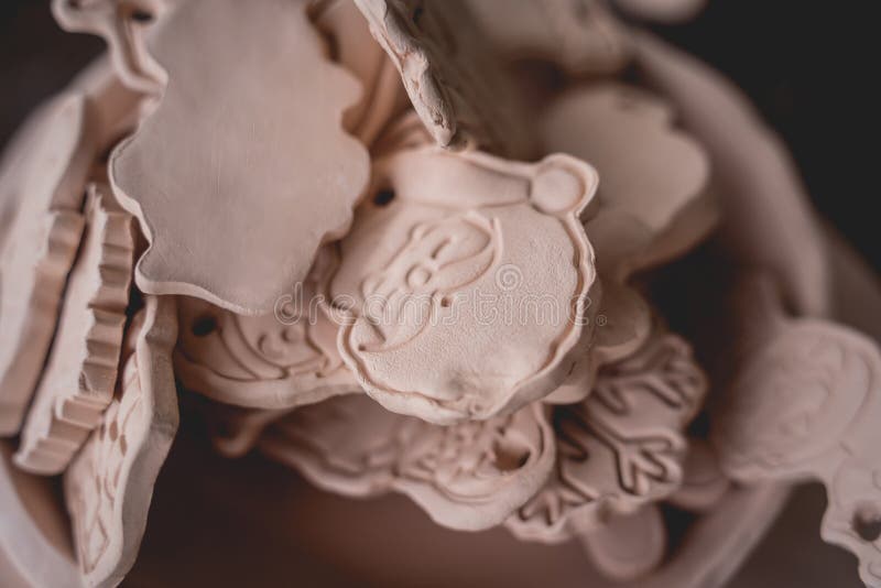 Ceramic Toys on the Table at the Workshop Stock Photo - Image of market ...