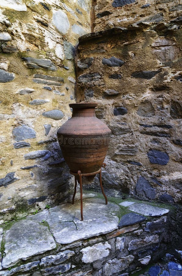 Ceramic Vat Against the Wall Stock Image - Image of house, earthenware ...