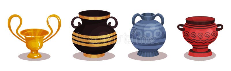 Ceramic Vessels and Containers for Interior and Kitchen Use Vector Set ...