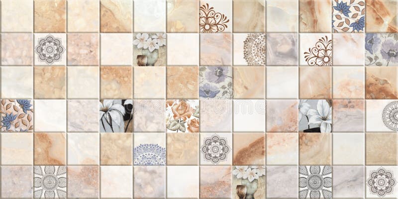 Ceramic Wall Tile Decor with Multi Color Continuous Joint Design. Also ...