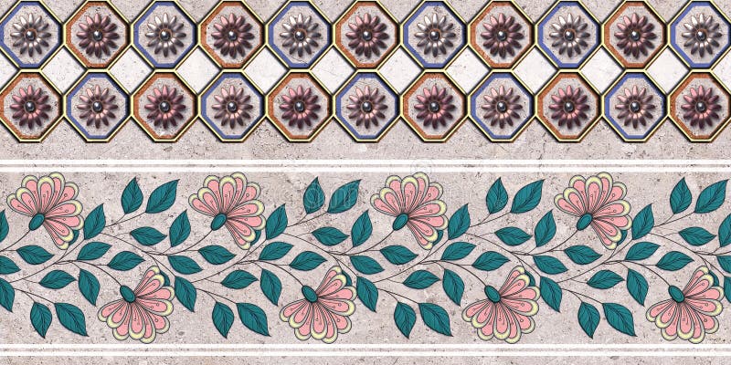 Ceramic Wall Tile Decor with Multi Color Continuous Joint Design. Also ...