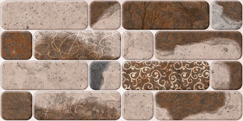 Ceramic Wall Tile Decor with Multi Color Continuous Joint Design. Also ...