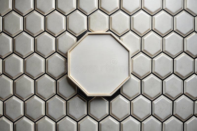 Ceramic White Octagon with Black Tessellation Tile Background Stock ...