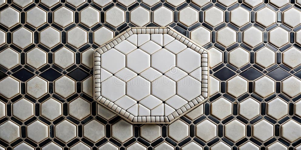 Ceramic White Octagon with Black Tessellation Tile Background Stock ...