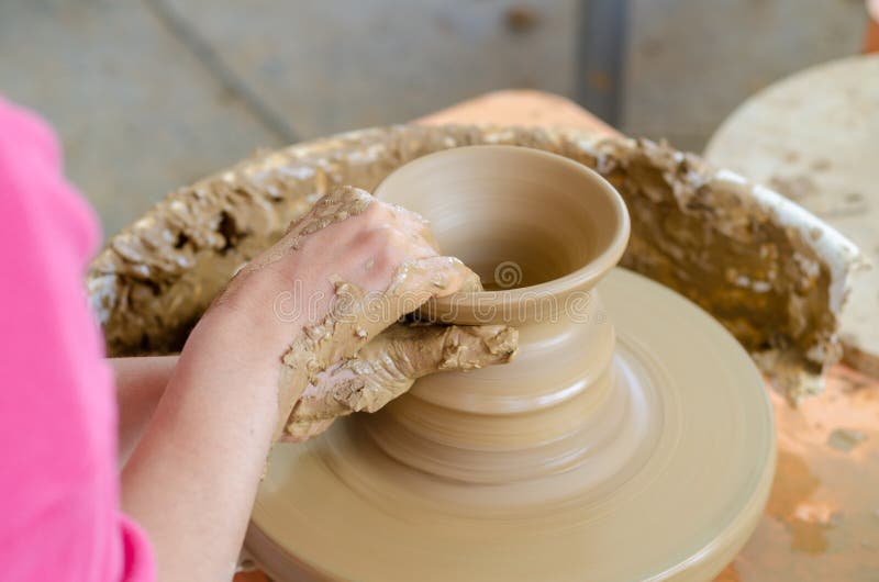 Pottery making in studio stock photo. Image of creativity - 159424776