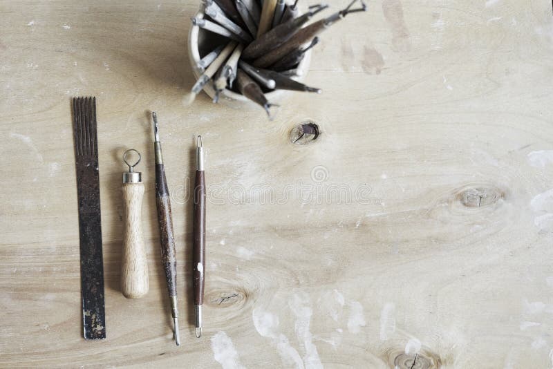 Ceramic Working Process, Clay and Tools for Hand-crafted Work. View ...