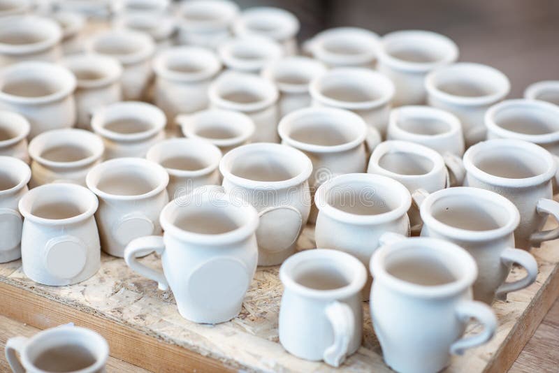 Ceramic Workpieces on the Table Stock Image - Image of store, object ...