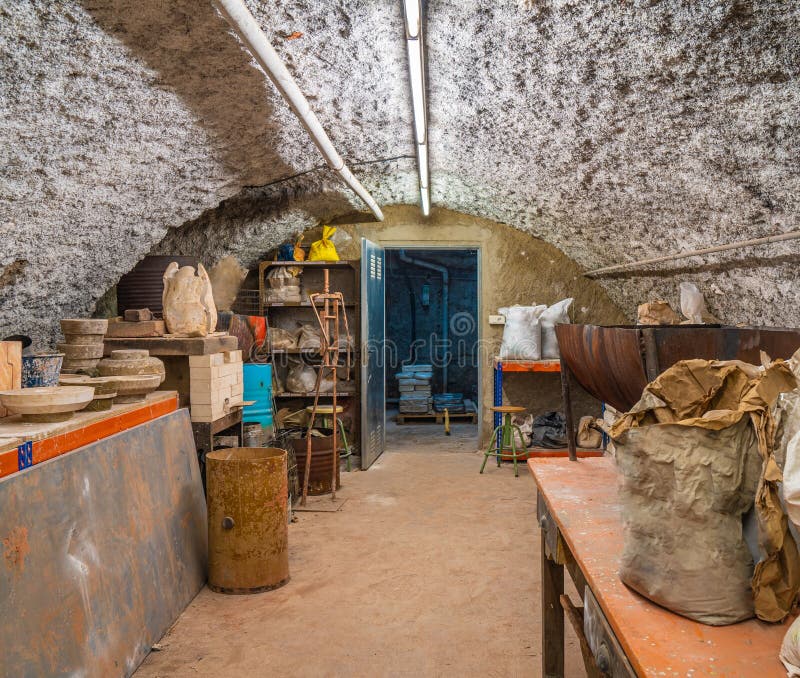 Ceramic Workshop Full of Bags of Clay Material, Mud, Tools, Tools and ...